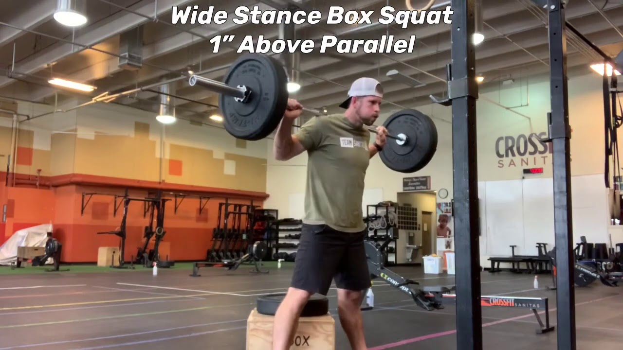 Wide Stance Box Squat at 1” above parallel - YouTube