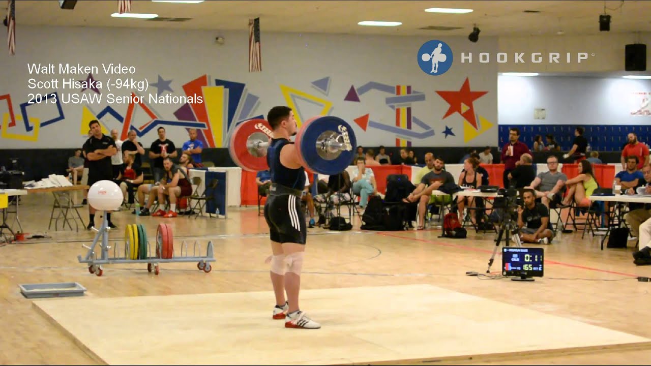 Scott Hisaka (-94kg) 2013 Senior Nationals Attempts - YouTube
