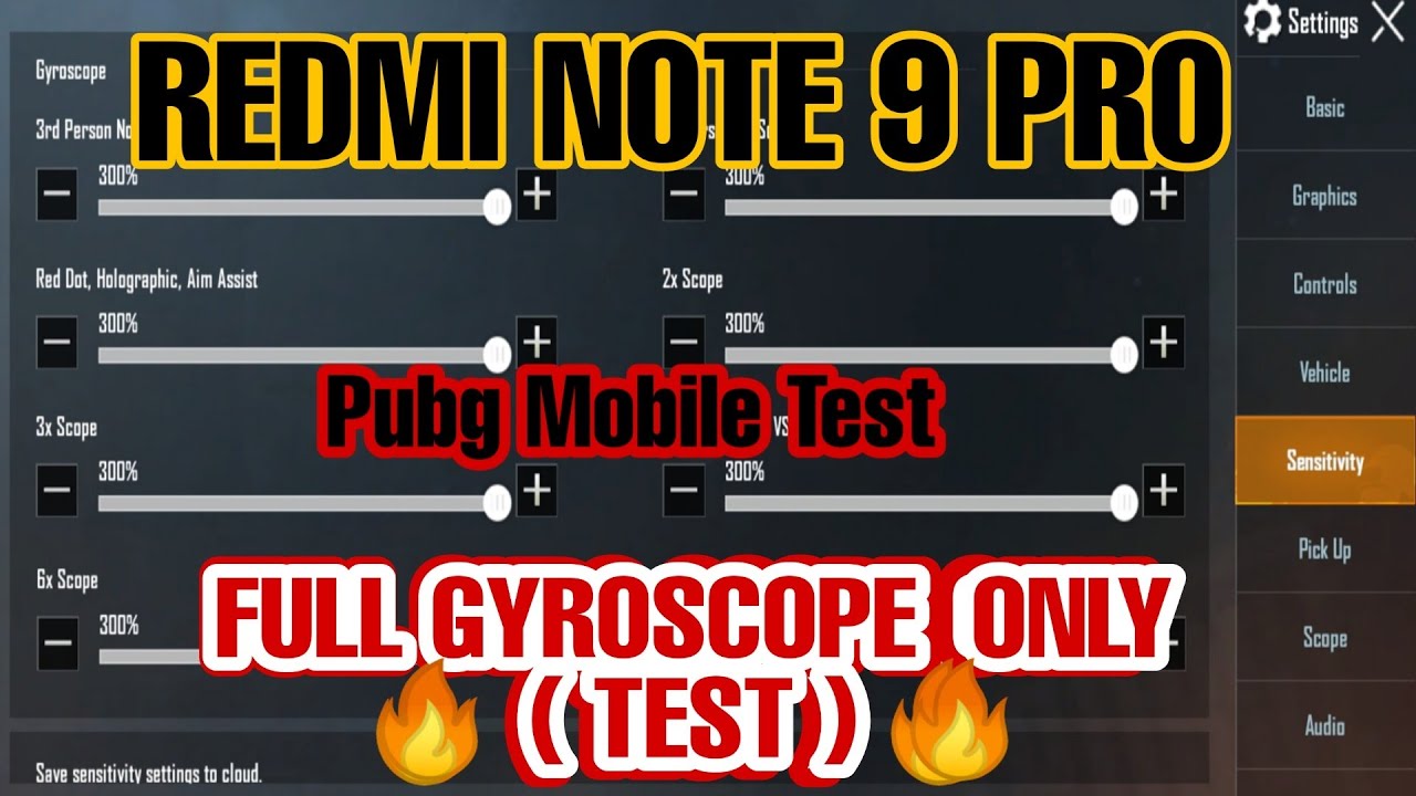 Redmi Note 9 Pro Pubg Sensitivity Setting | Gyroscope Only - YouTube