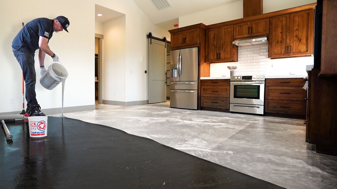 Pouring Epoxy In This Entire home With A Contractor | Learn How To DIY ...