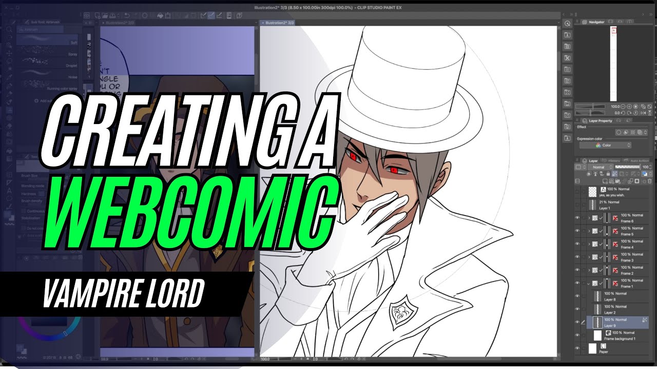 Creating a Webcomic (Vampire Lord) - Timelapse - YouTube