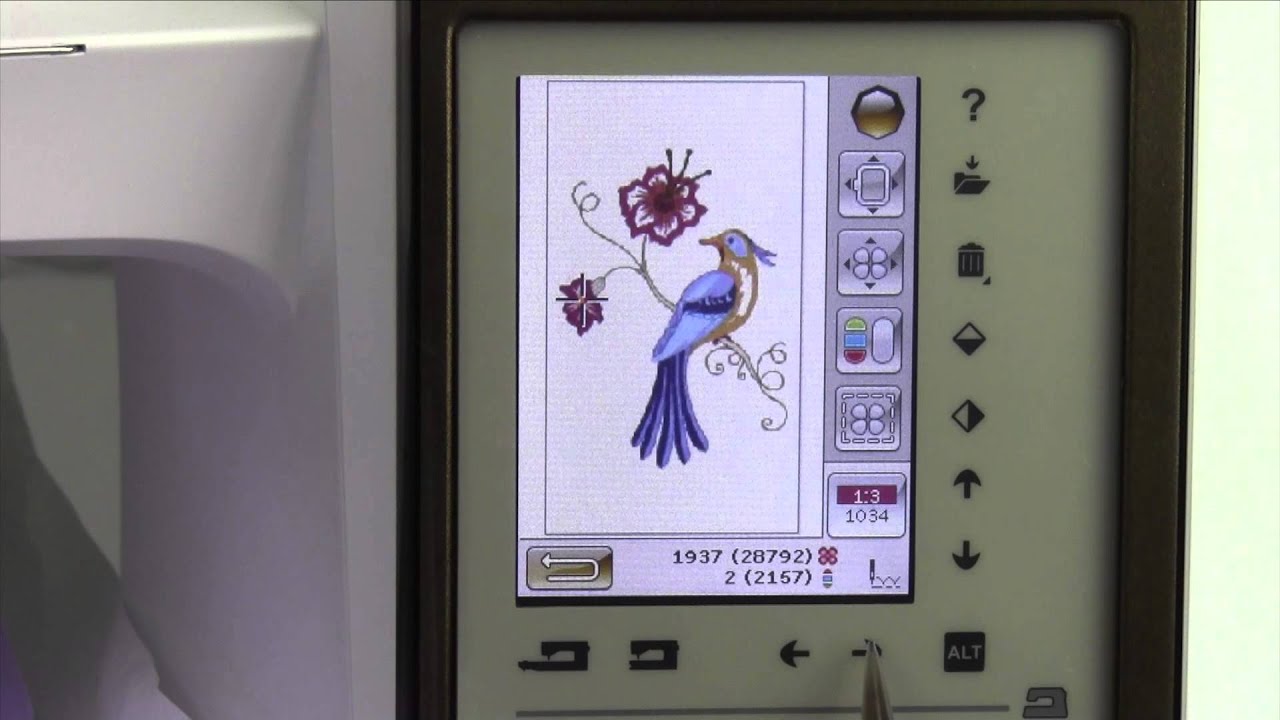 Husqvarna Viking Topaz 50 60 Embroidery Mode Overview - Edit View ...