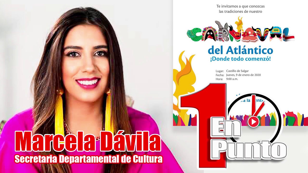 Marcela Dávila a la 1 En Punto con el Carnaval del Atlántico 2020 - YouTube