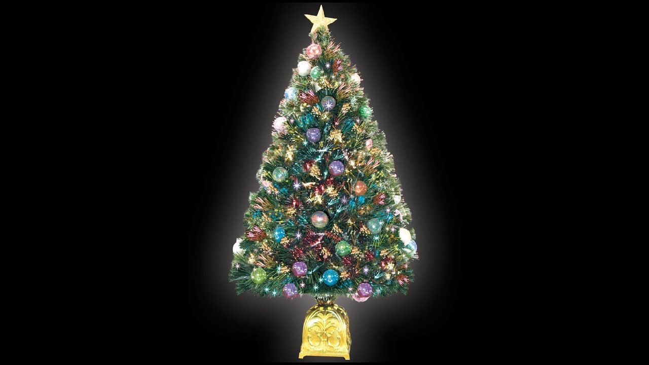 Fibre Optic Tree With Bauble Decorations - YouTube