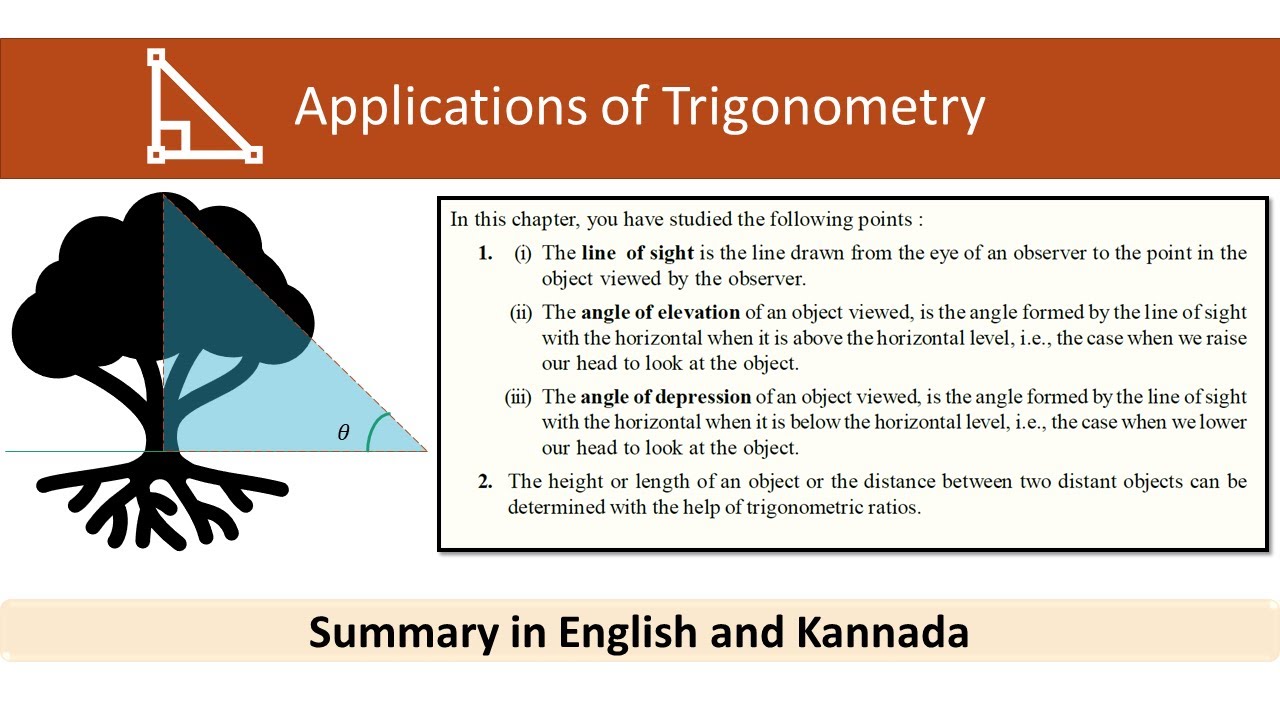 Application of Trigonometry | Summary | Karnataka 10th Maths - YouTube