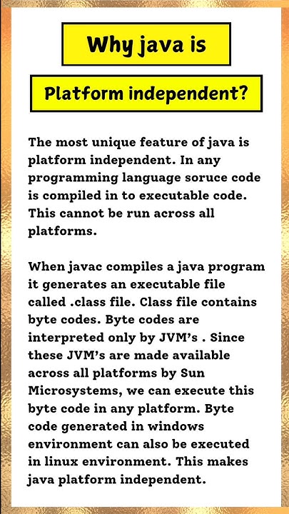 Why java is platform independent? #java #javaprogramming #education #ytshorts #shorts #tutorial ...