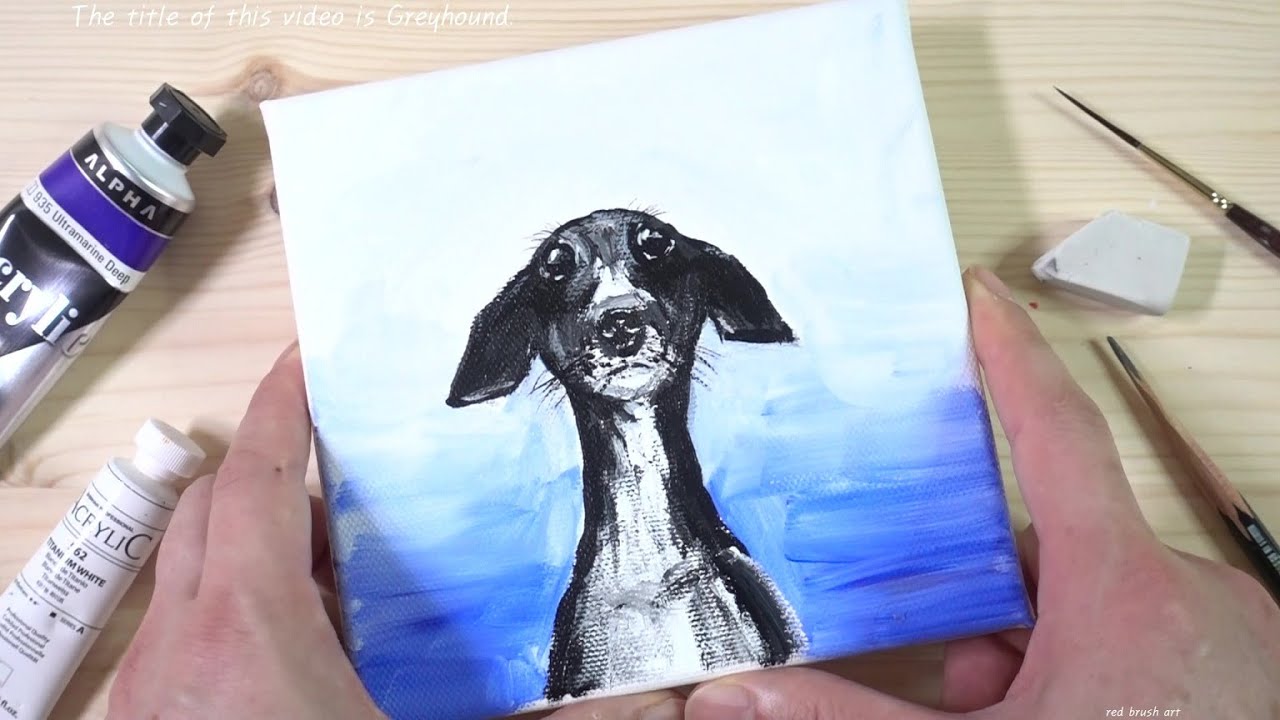 Greyhound Dog Drawing|Drawing Easy Acrylic Painting|How to Draw Step by ...