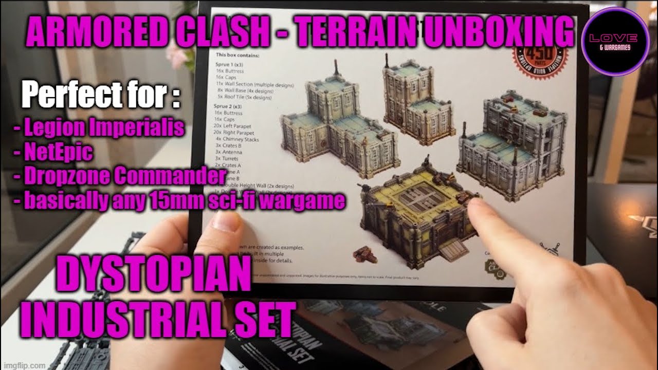 Unboxing Armored Clash terrain - Dystopian Industrial Set - YouTube