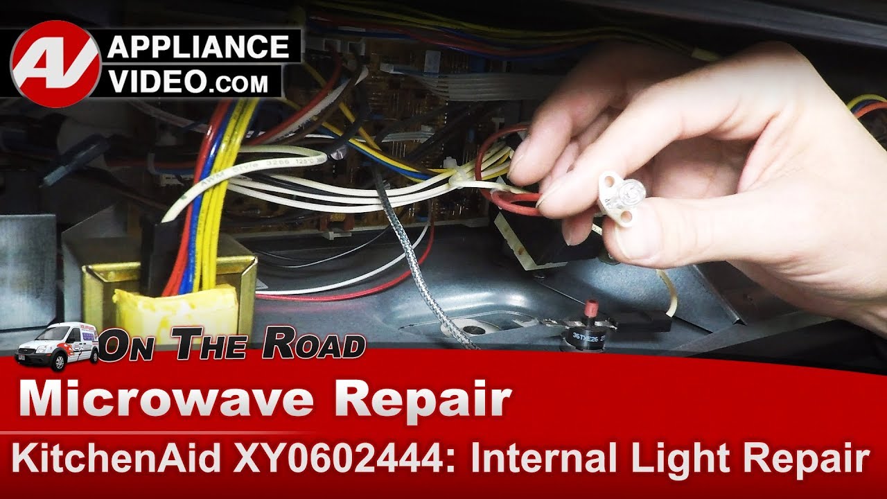 Kitchenaid Microwave Repair - No Light - Inside Light - YouTube