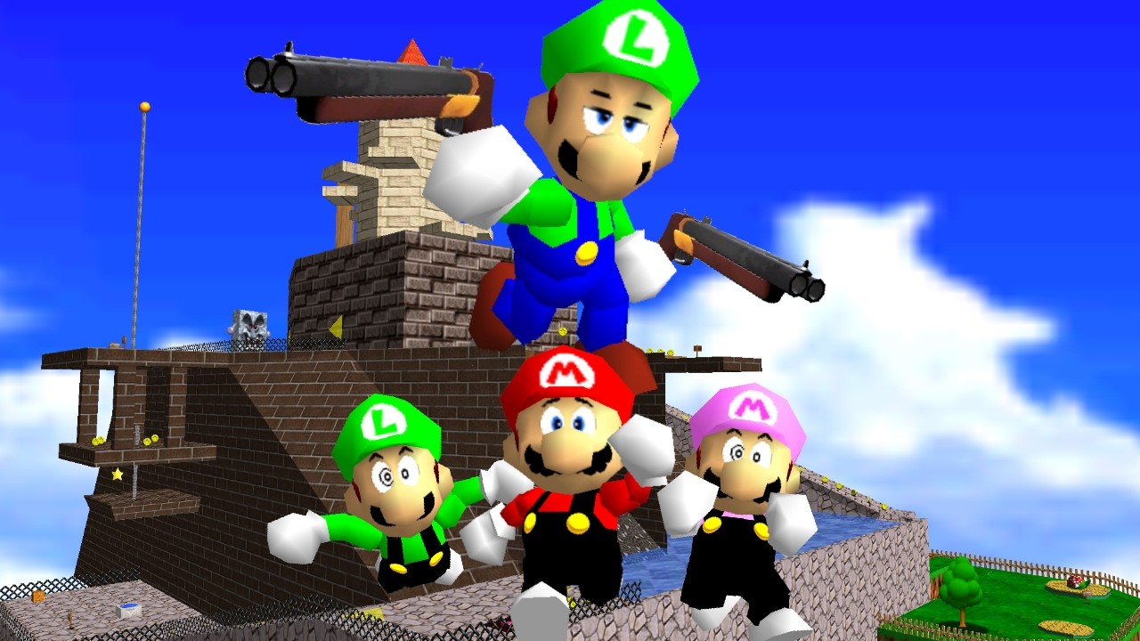 3 Runners VS Shotgun Hunters (Mario 64 Hunters) - YouTube