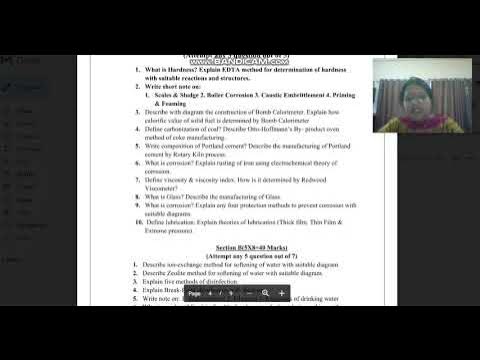Engineering Chemistry Important Questions for RTU Exam - YouTube