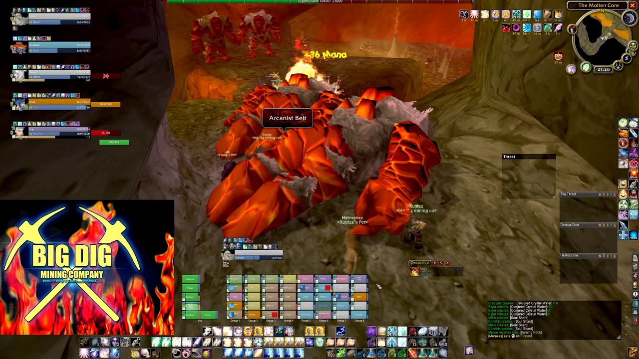 Big Dig Mining - Priest PoV - Molten Core (Pre raid attack on Nucleus ...