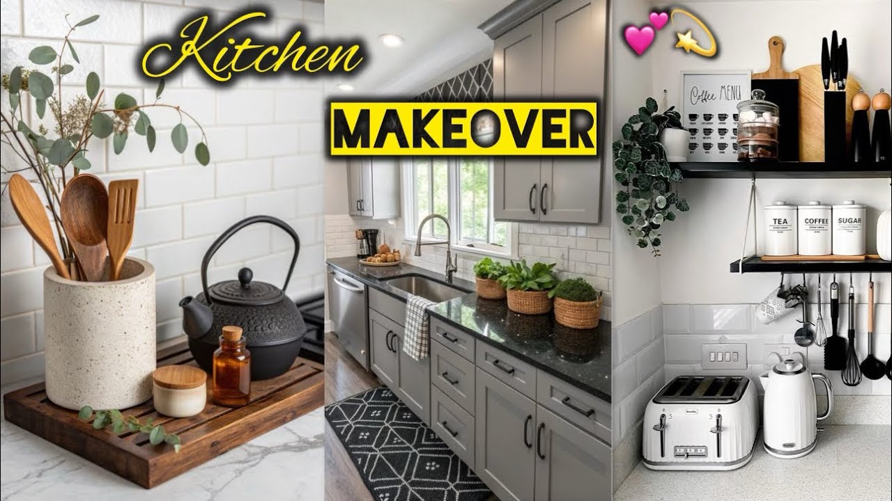 Kitchen Makeover in Budget 🩵🩷| Cute and Aesthetic Decor 💫 - YouTube