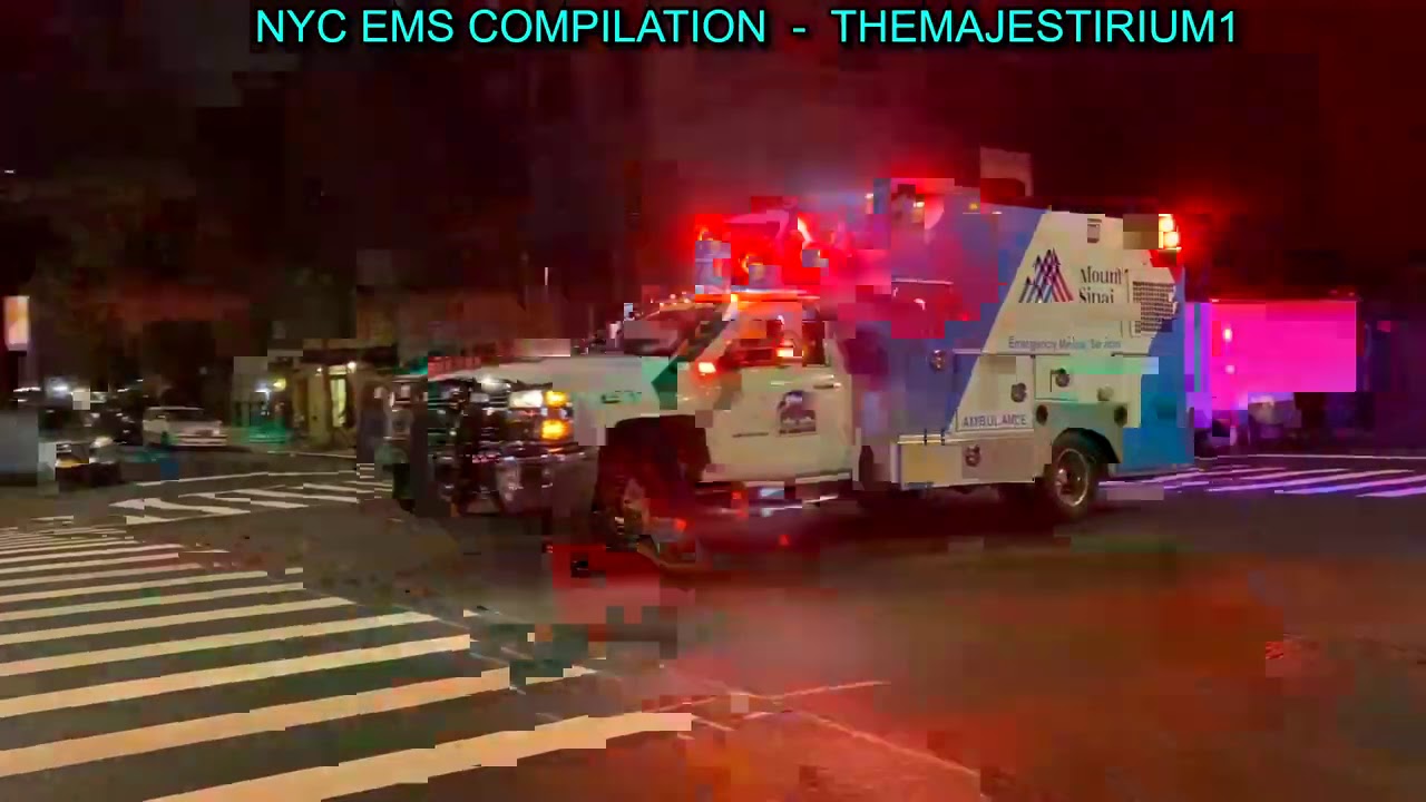 COMPILATION OF NEW YORK CITY EMS AMBULANCES RESPONDING IN THE 5 ...