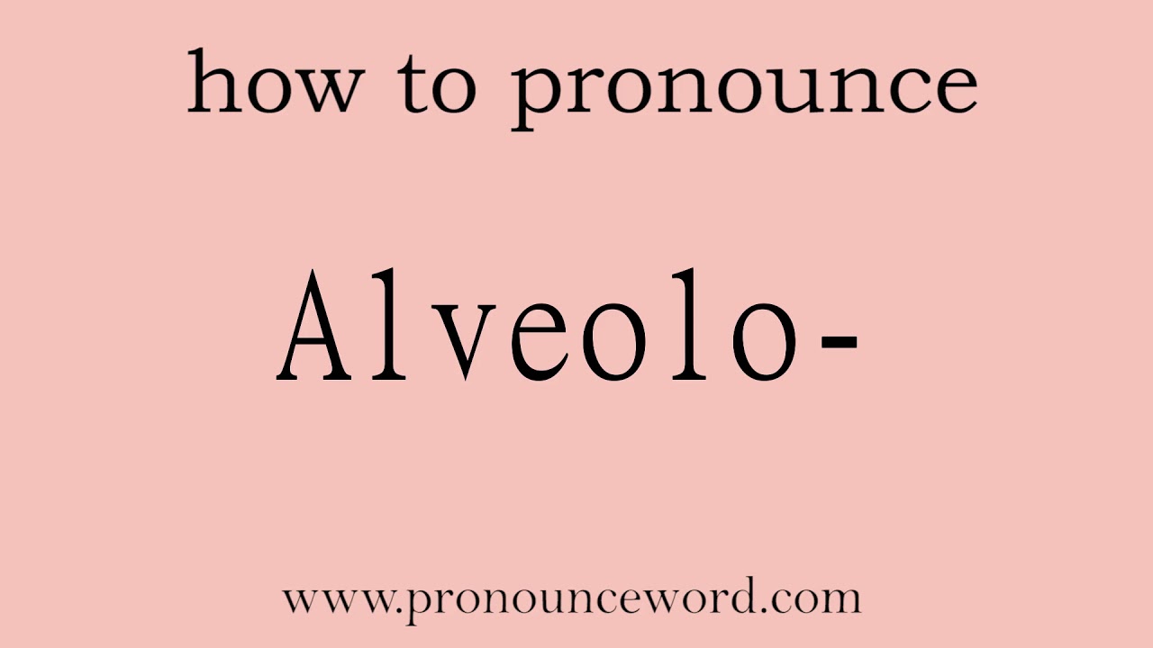 Alveolo-: How to pronounce Alveolo- in english (correct!).Start with A ...