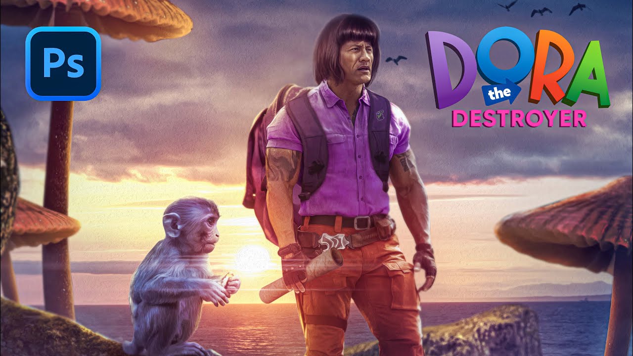 What if Rock is Dora ? 😂 Photoshop Editing - YouTube