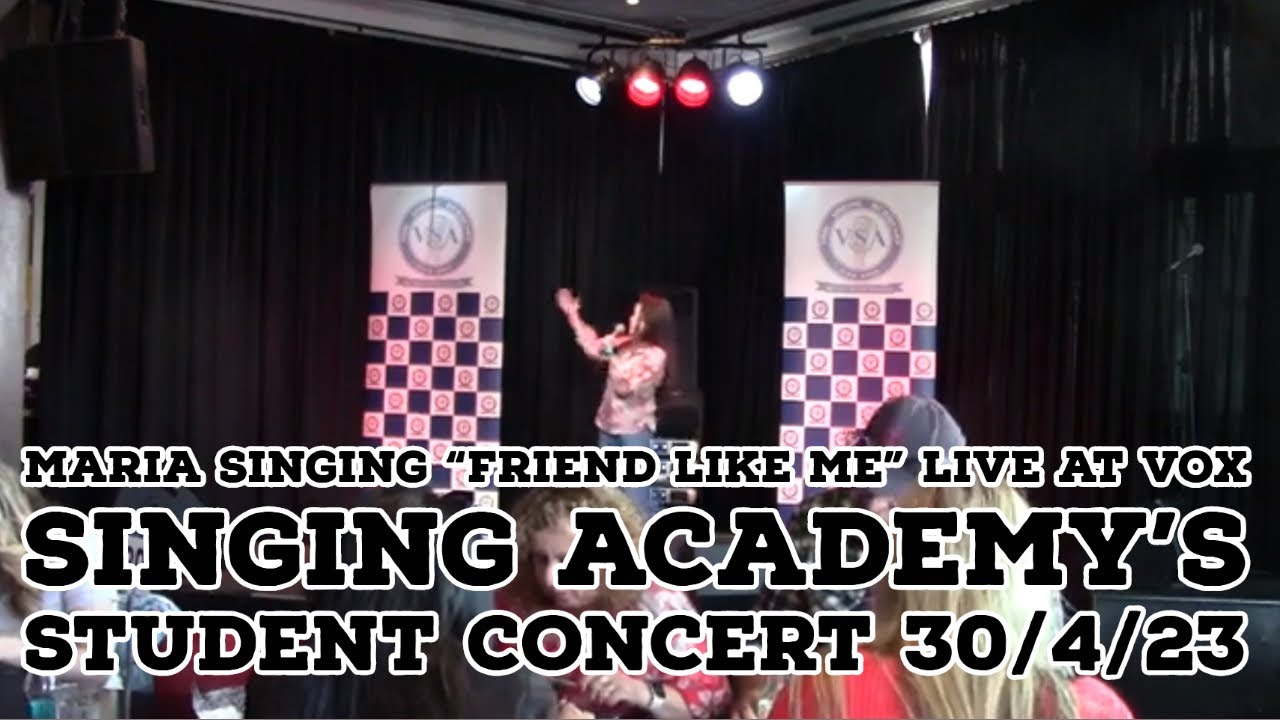 Maria singing "Friend like me" live at Vox Singing Academy's student ...