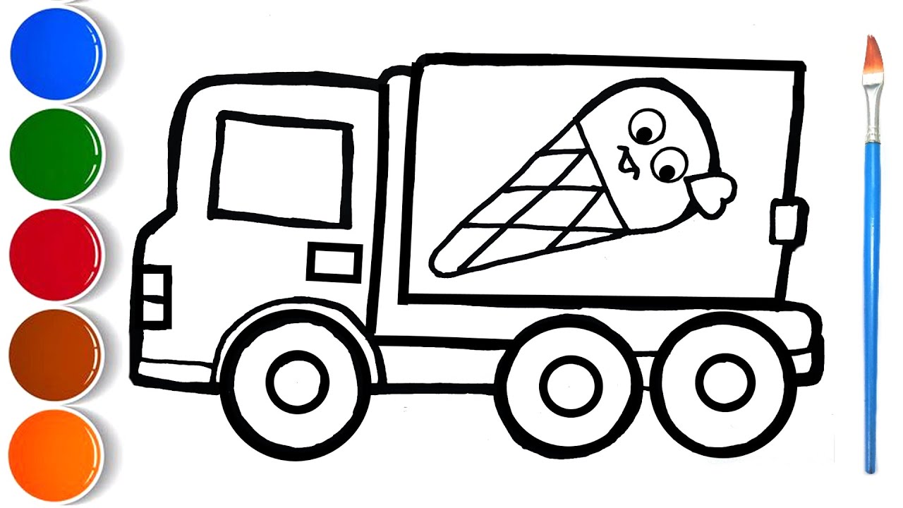 How to draw a Truck Easy || Drawing and Coloring Lorry Truck - YouTube