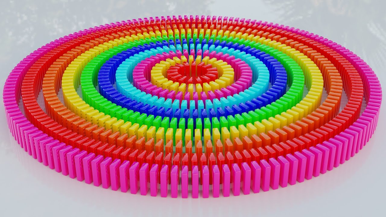 2 200 Colorful Dominoes Loop animation V18 of the Most Satisfying ...