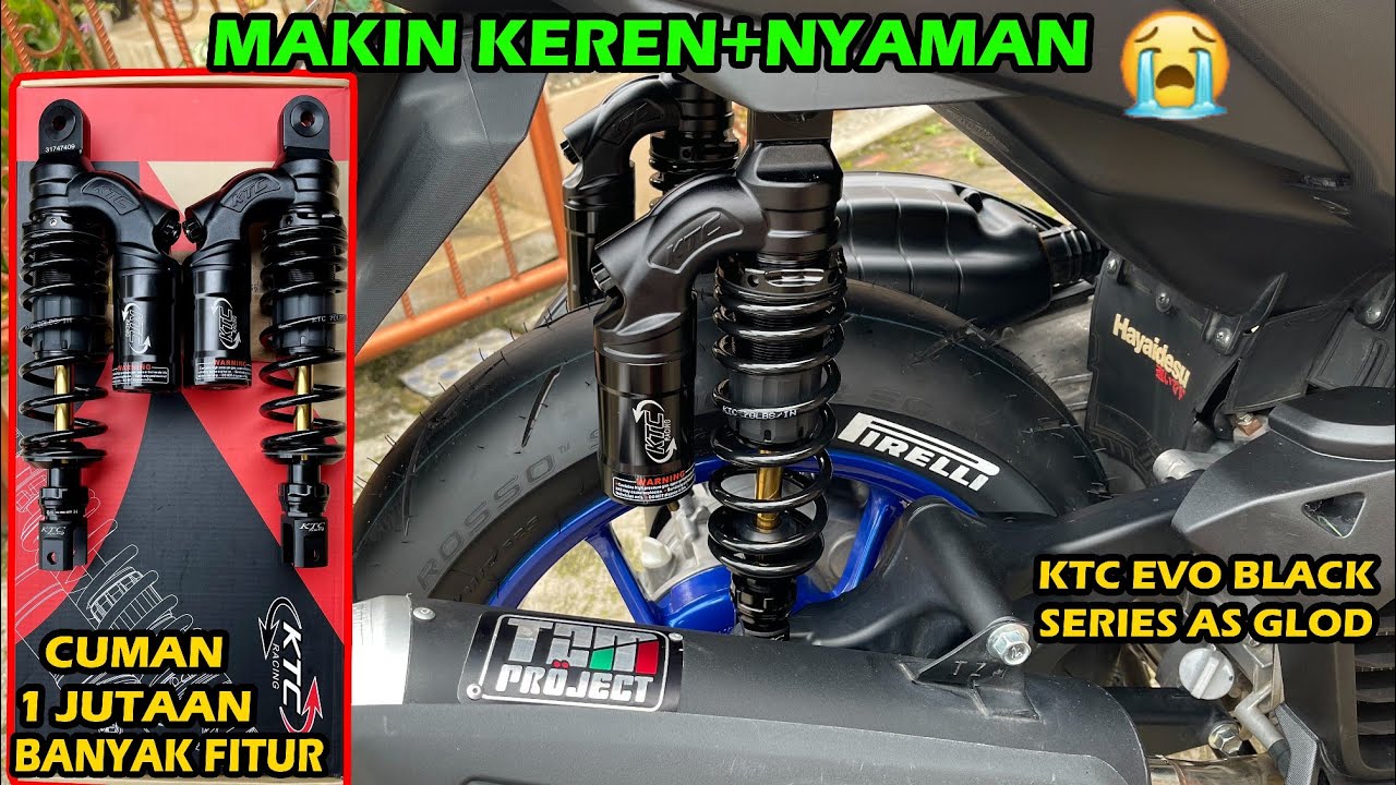 Modif Aerox! Ganti & Review Shock Breaker Ktc Evo Black Series - Makin ...