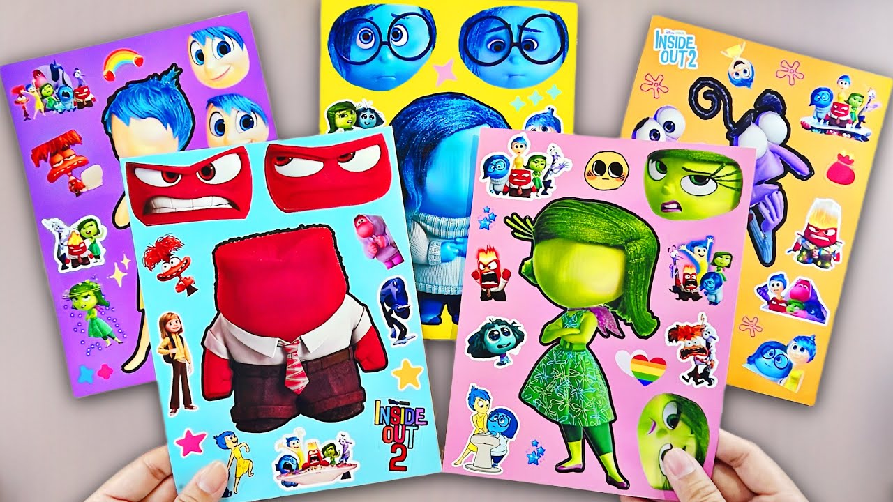 🌈PaperDIY🌈 Inside Out 2 Movie DIY Sticker Book with Anger, Joy, Sadness ...