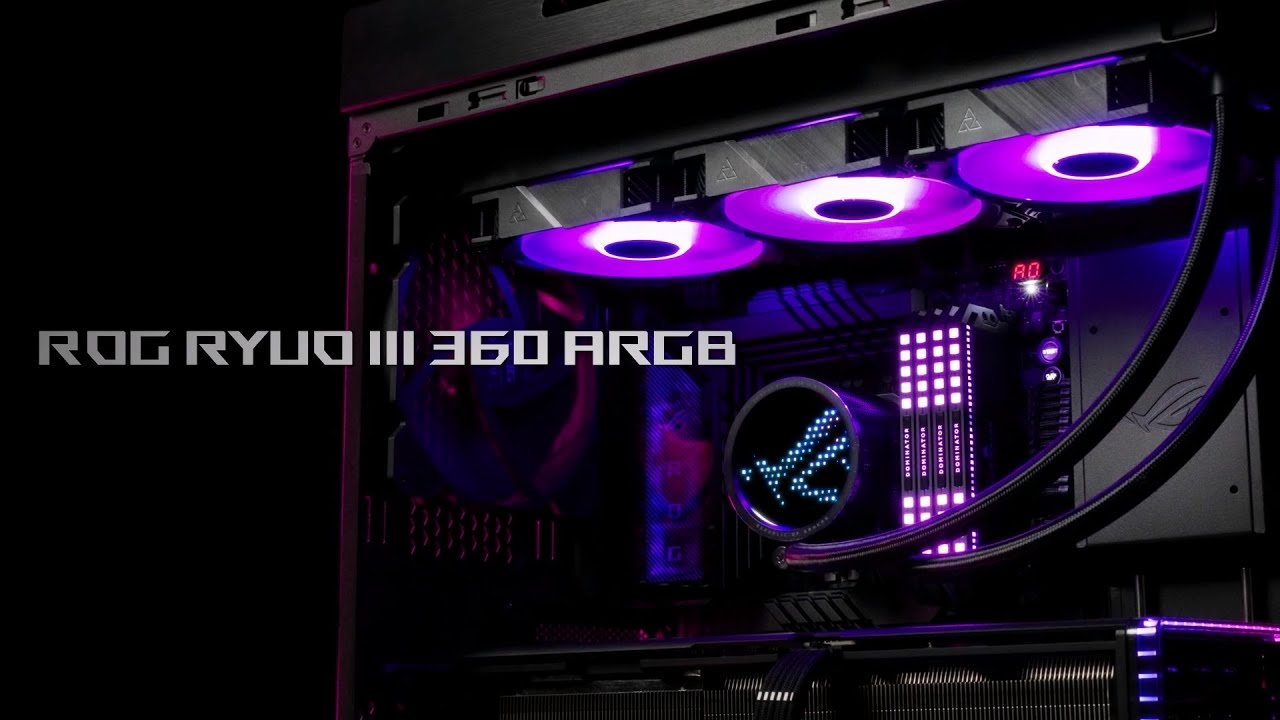 ASUS ROG RYUO III 360 ARGB Anime Matrix LED 360mm Islemci Sivi Sogutucu ...