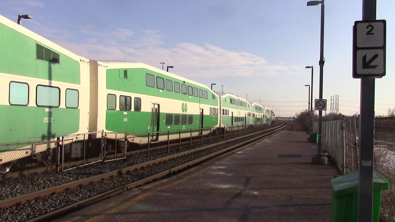 GO Transit train at Pickering station. - YouTube