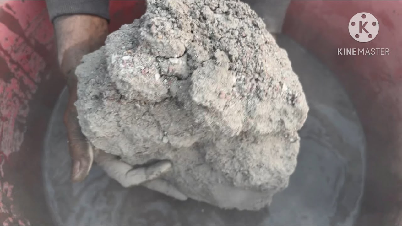 Soft sand cement chunks crumbling #sandcement #cement - YouTube