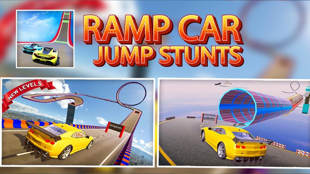 Ramp Car Jump Stunts - Perform the plain ramp stunts on impossible mega ...