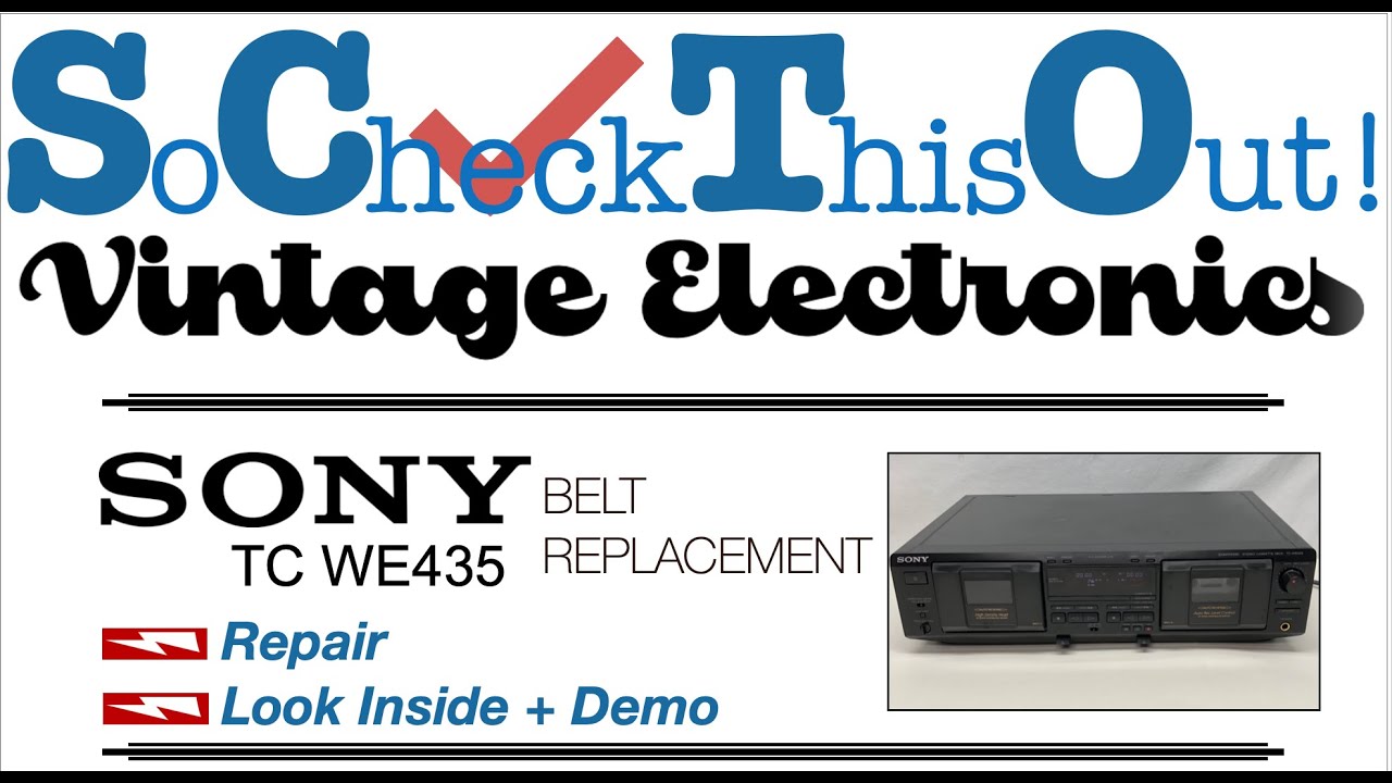 Sony TC WE435 belt replacement repair - vintage dual cassette tape ...