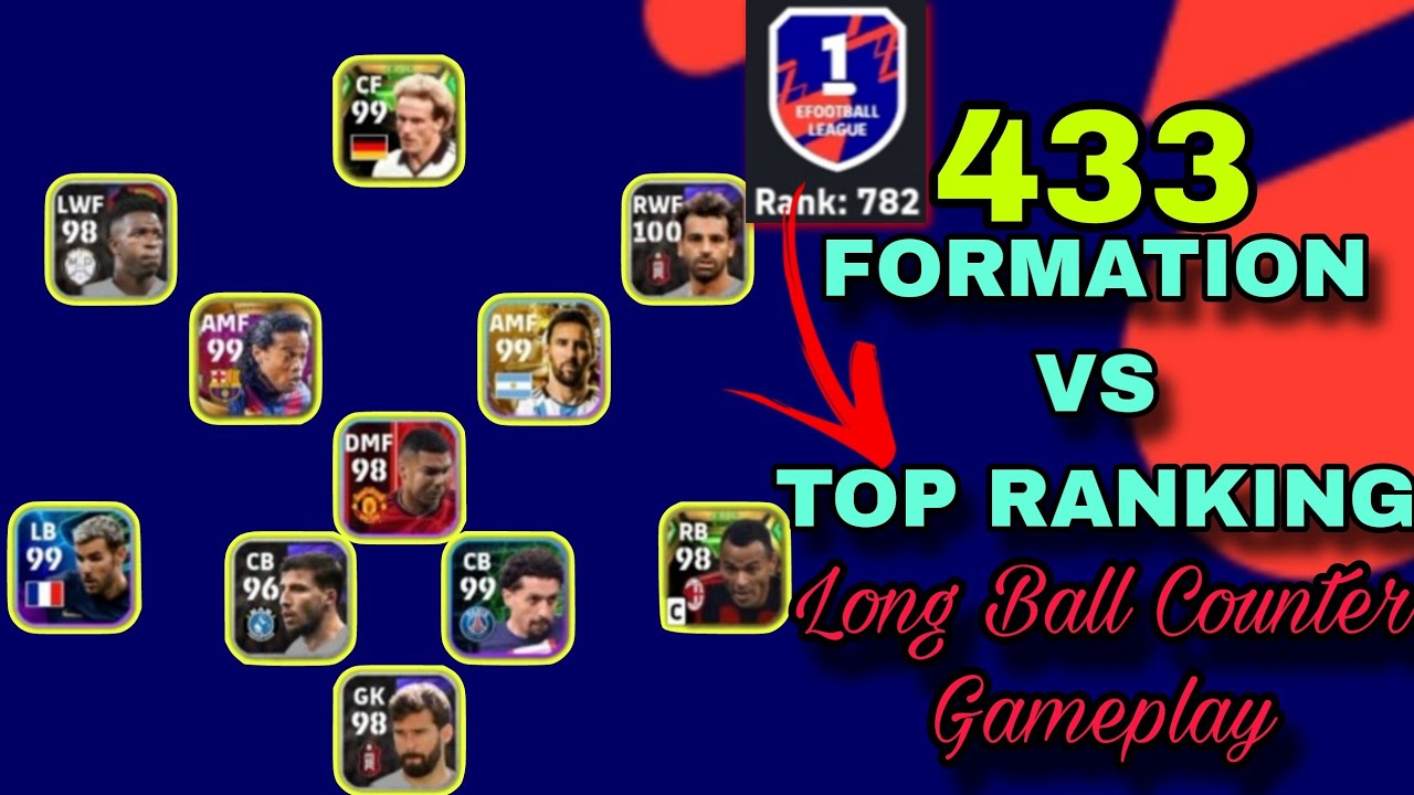 433 formation vs 782 top global rank opponent | long ball counter ...