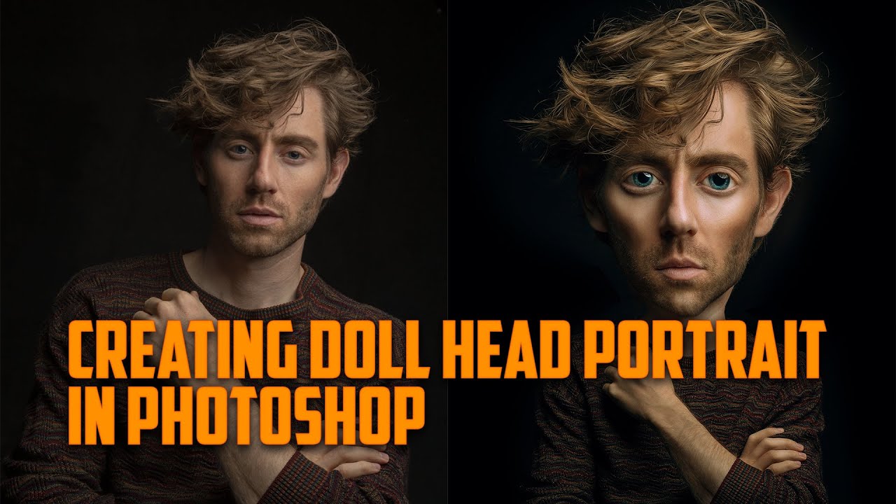 How to create doll head portrait in Photoshop. Bubble head portrait ...