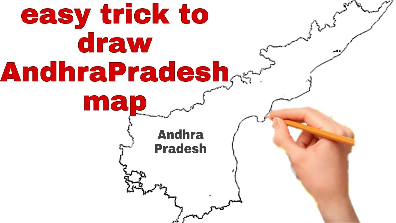 How To Draw Andra Pradesh Map Making Step By Step Drawing Of Andra Pradesh Map Sketch Andhra ...