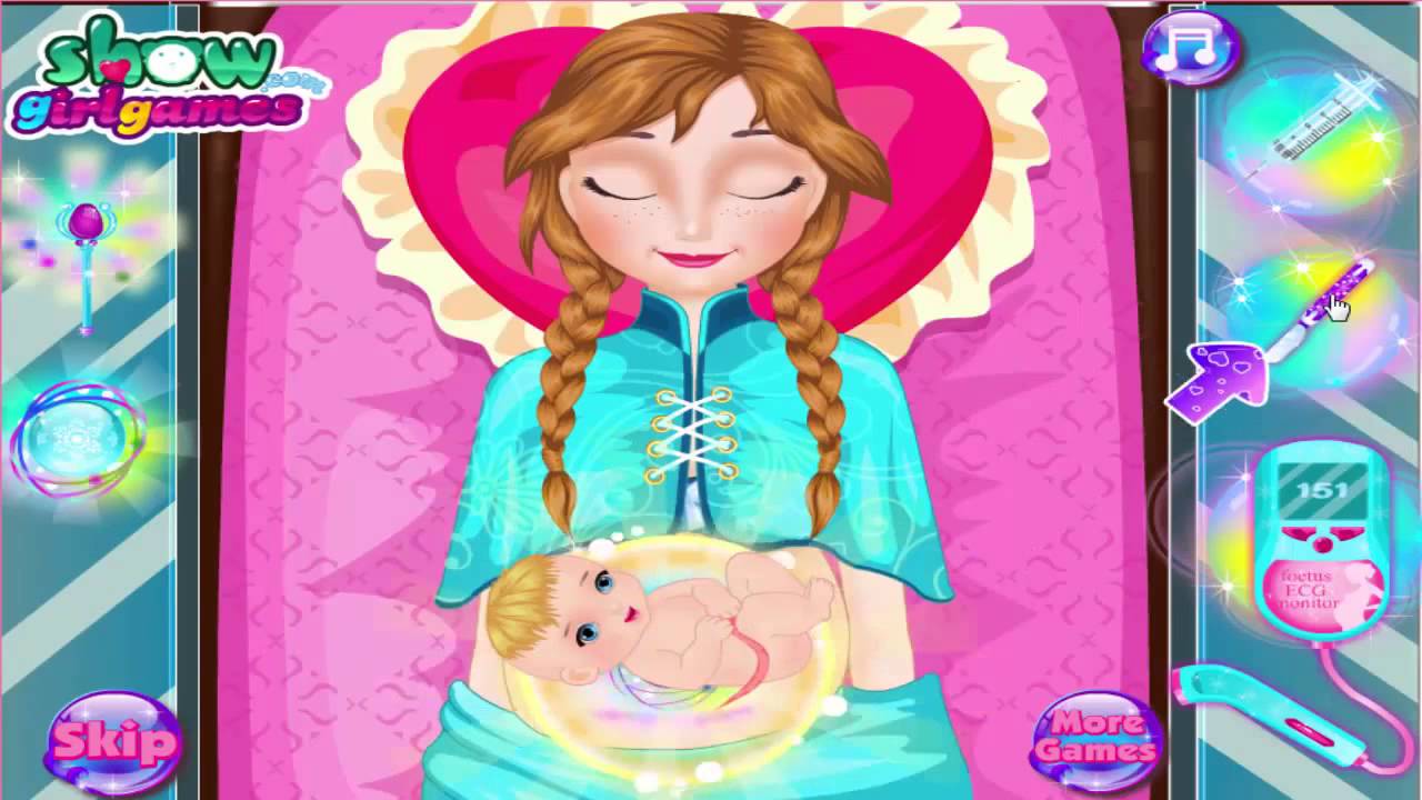 Frozen Anna Give Birth to a Baby ♥ Anna Baby Birth Games - YouTube