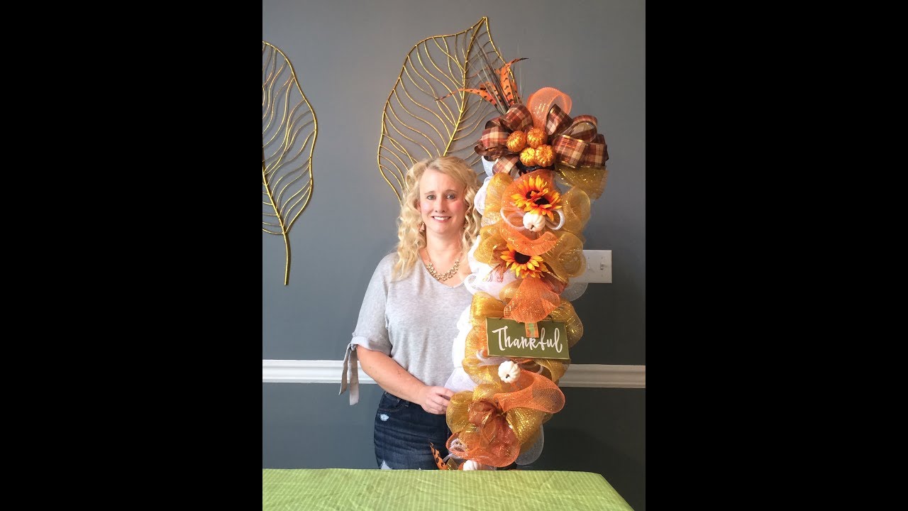 $1 Yardstick Door Swag Table Arrangement DIY - YouTube