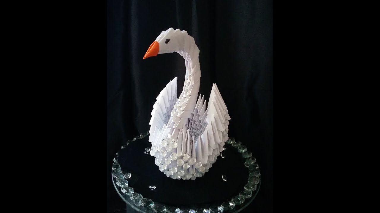 ORIGAMI SWAN. Part1 Make the interlocking 3D parts (EASY paper folding ...