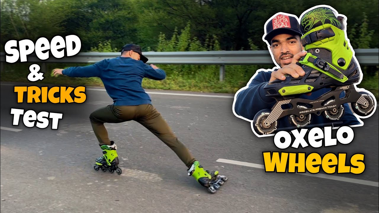 Oxelo 70mm Inline skate wheels Speed & Tricks Test // with French toast ...