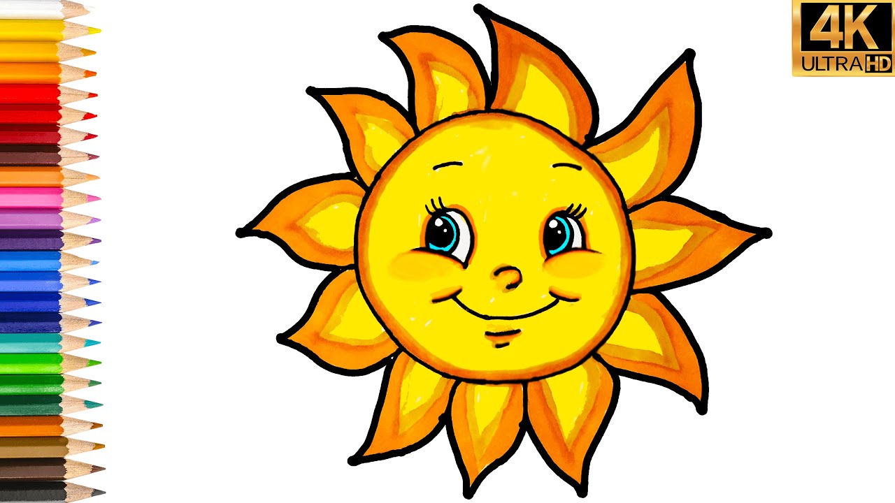 GÜNEŞ RESMİ ÇİZİMİ 🌞 GÜNEŞ NASIL ÇİZİLİR KOLAY 😍 RESİM ÇİZME 🌈 KOLAY ...
