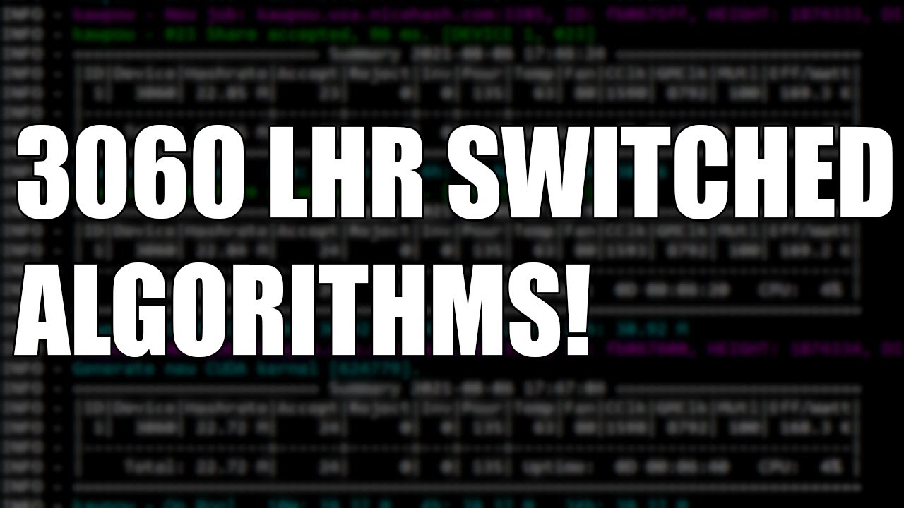 What to Mine on GPU LHR Cards? Profitability has Changed! - YouTube