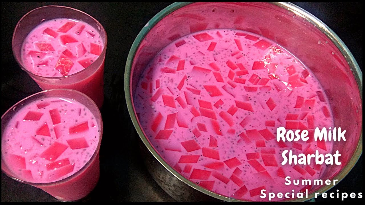 Rose Milk Sharbat Recipe in Tamil | Summer Special Drink | Iftar ...