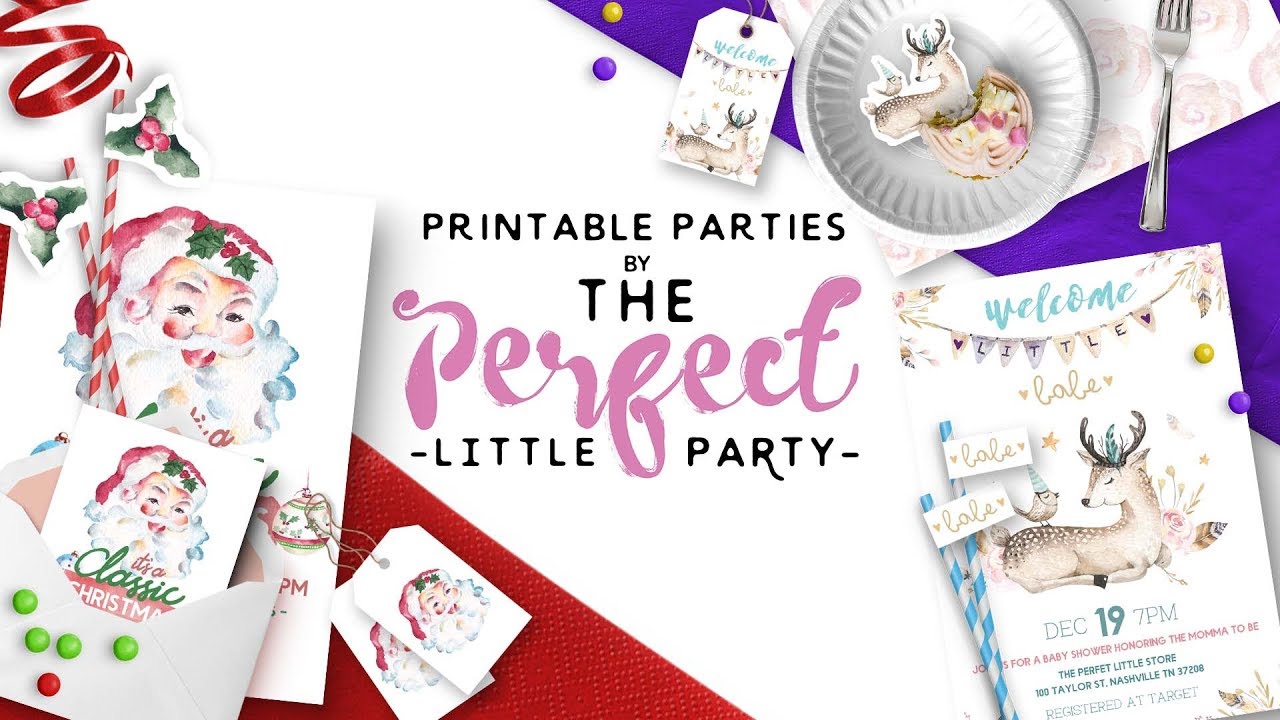 PRINTABLE PARTY PACKS to throw the Perfect Little Party! - YouTube