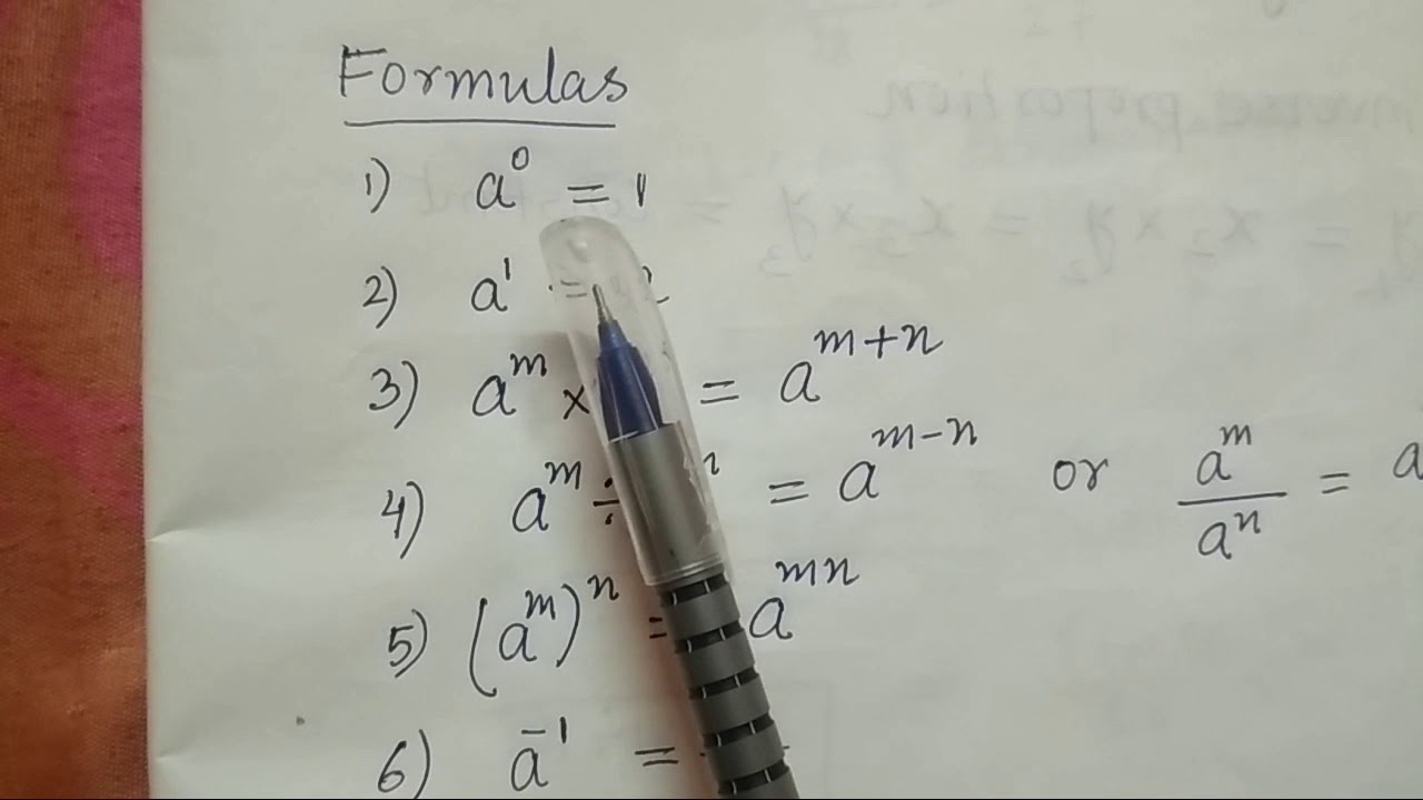 Exponents formulas - YouTube