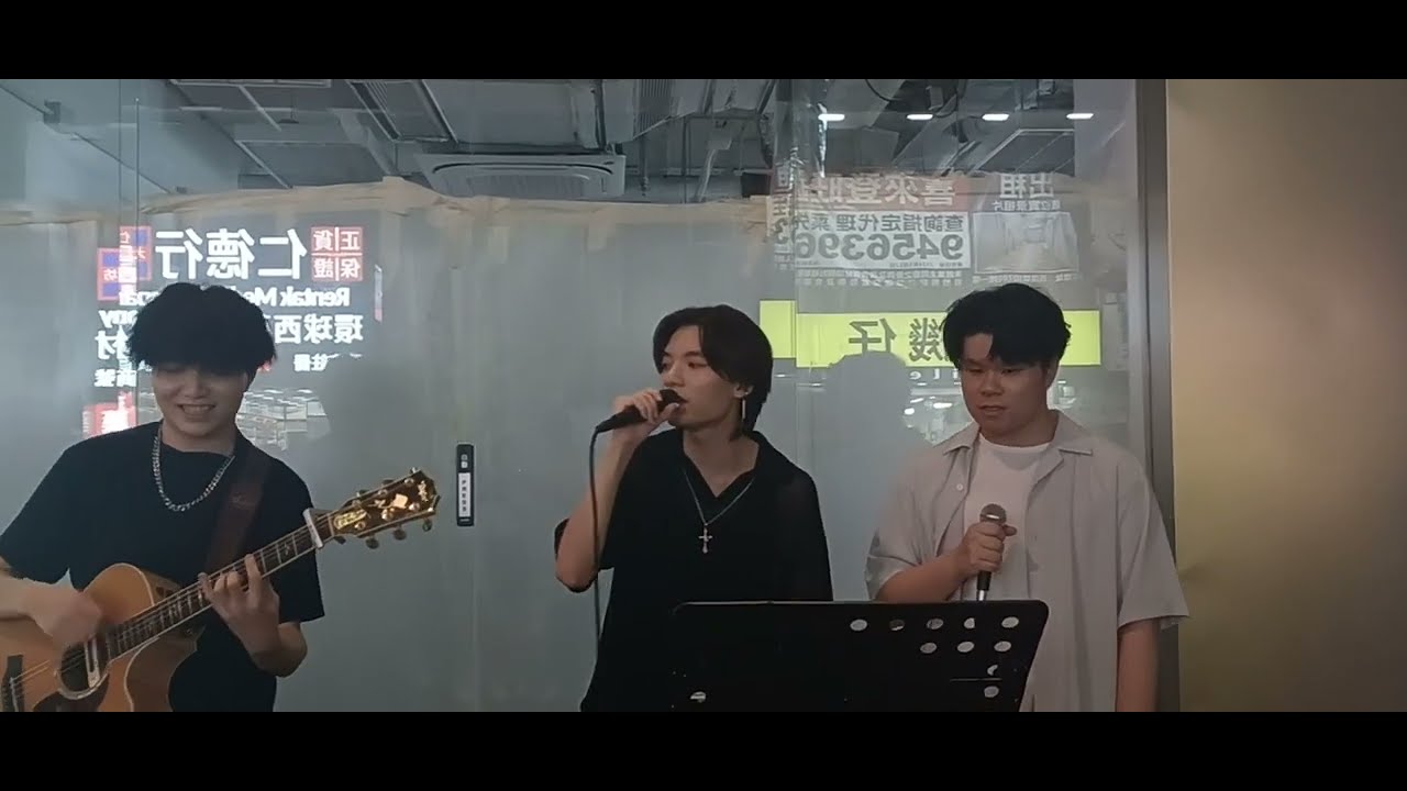 4-8-2024 🌃 旺角 Justin_Chiu Skylar.x Cyrus_Kan...... Busking 🎶🎤🎸🥁🔊 一路向北 ...