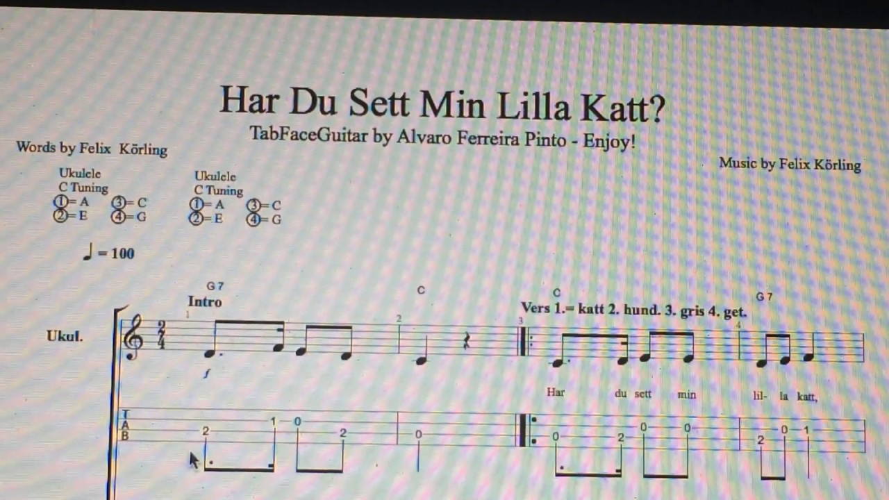 Har Du Sett Min Lilla Katt 4 Two Ukulele´s Enjoy Youtube
