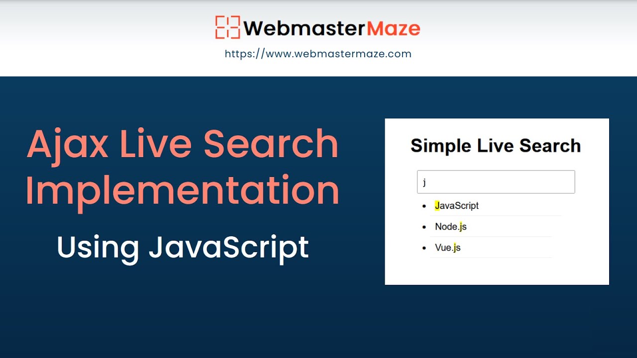 Ajax Live Search Implementation using JavaScript - YouTube