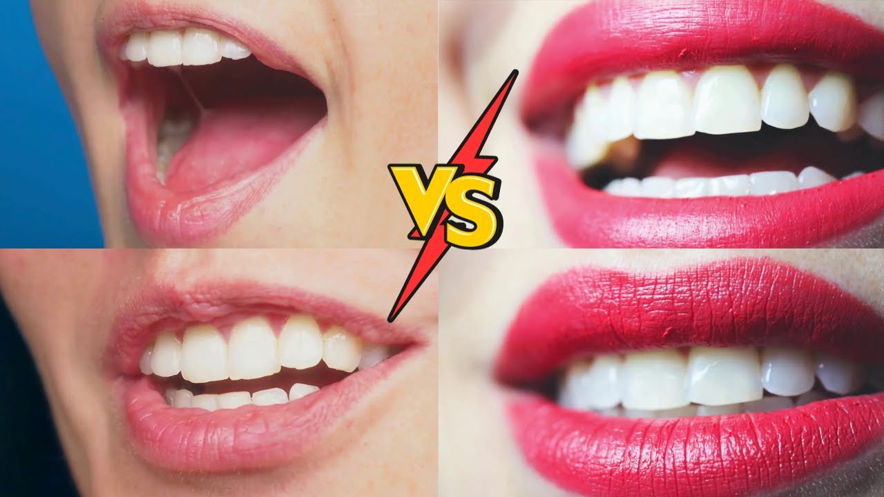 No Lipstick / No Makeup Vs Red Lipstick - Lips Closeup - YouTube