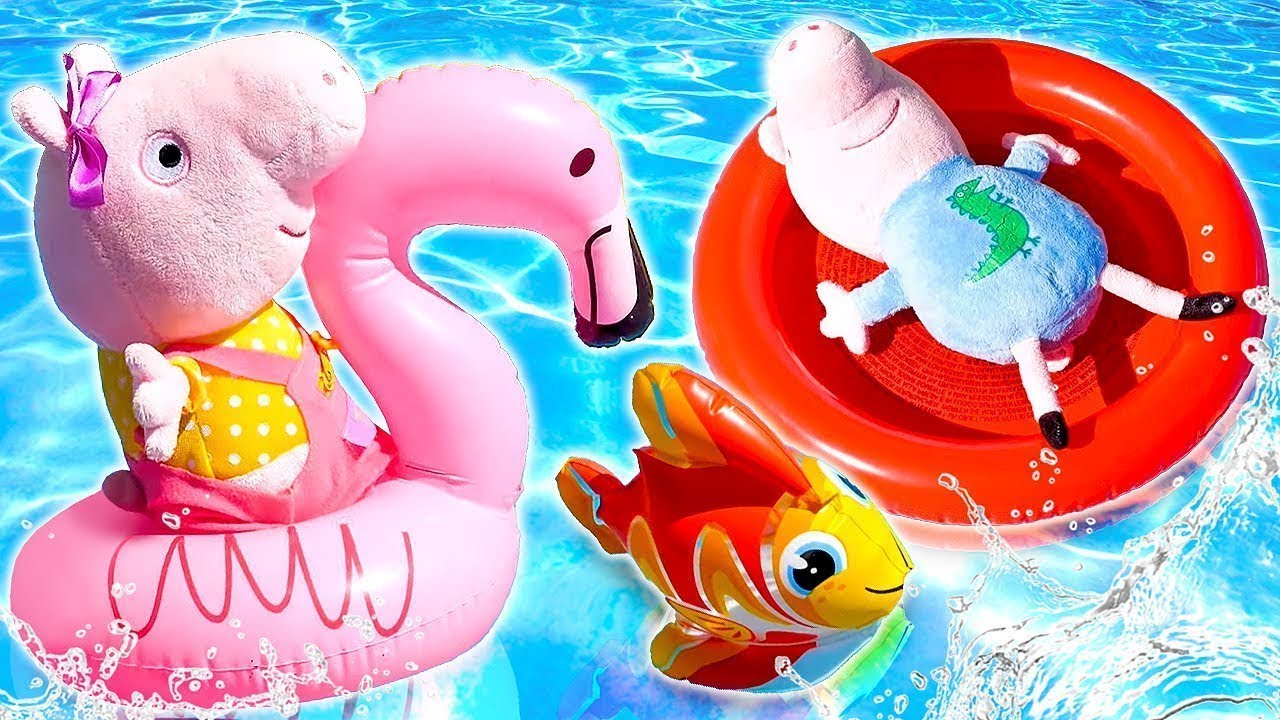 Bebek videoları. Oyuncak domuz Peppa ile havuz oyunları. Çocuklar için ...