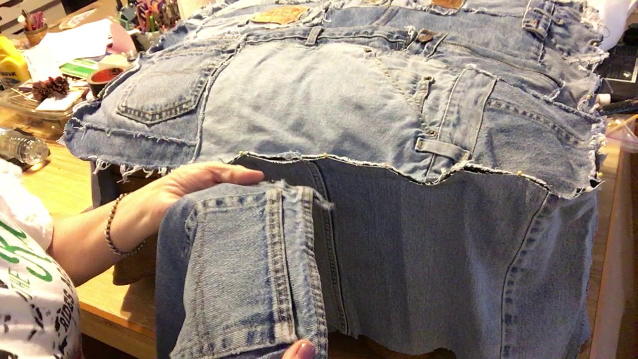 Designing Crafts wiwth Style - Denim Foot Stool Tutorial Part 2 - YouTube
