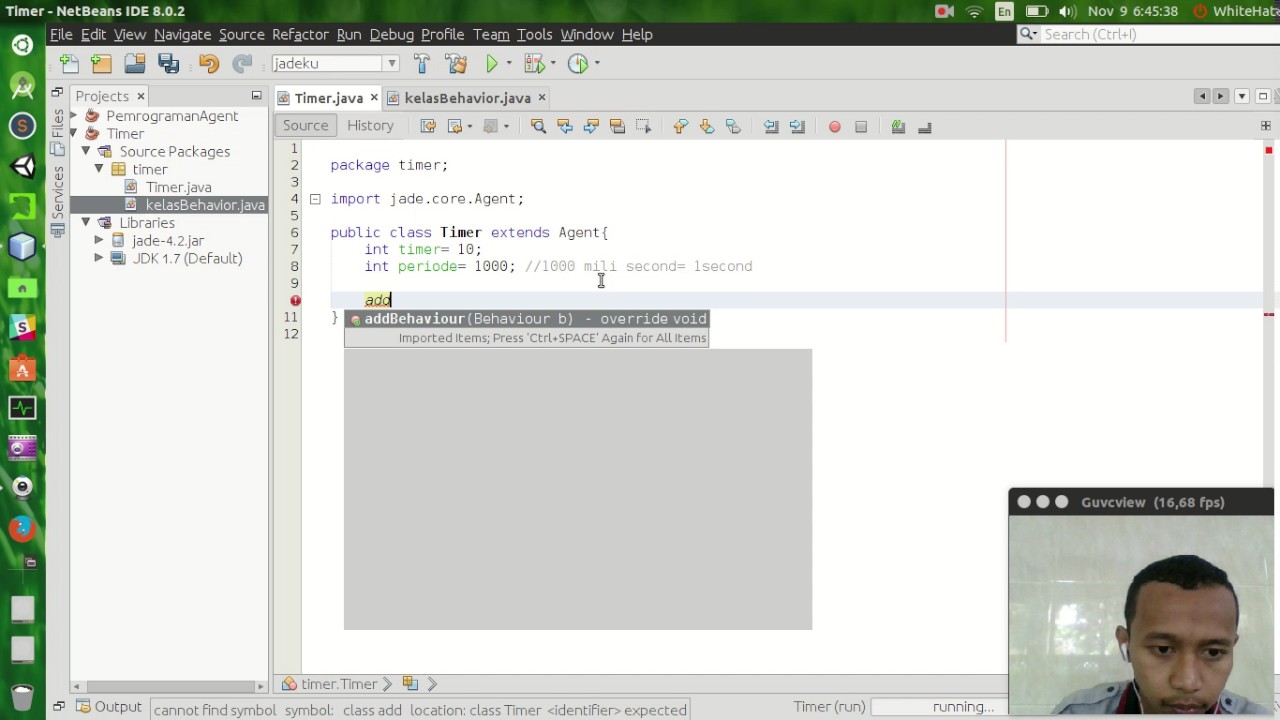 Pemrograman Agent dengan JADE: Aplikasi Timer di java - YouTube