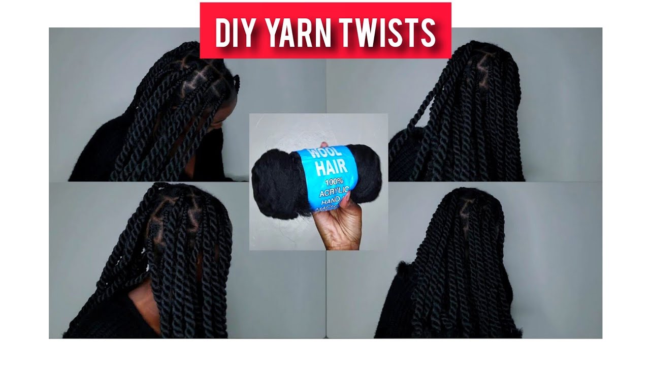 Easy DIY Yarn Twists for $1🔥😍| 4c Hair Protective Style Tutorial | DIY ...